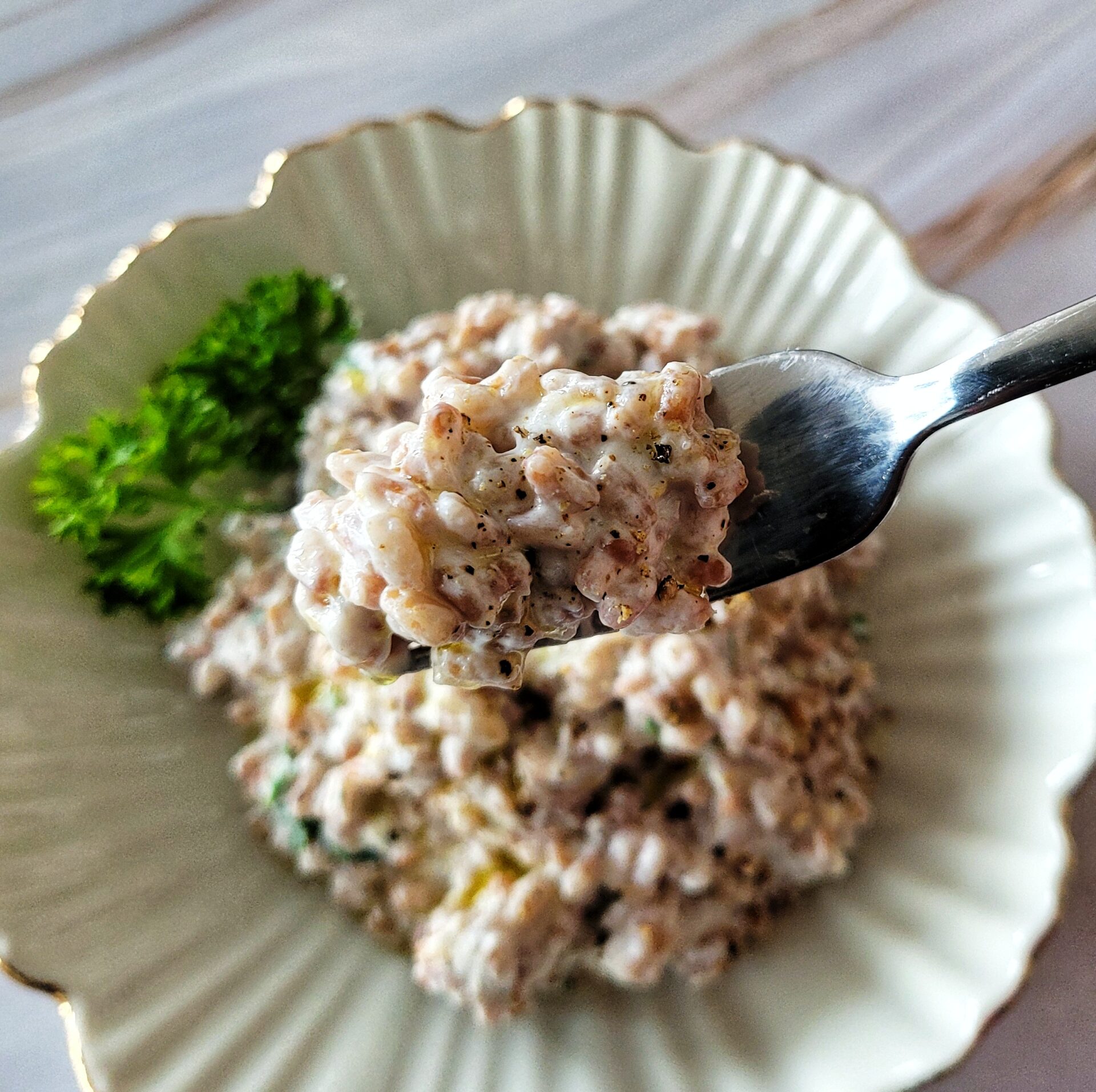 Barley with a Creamy & Zesty Ricotta Sauce - the-balanced-plate