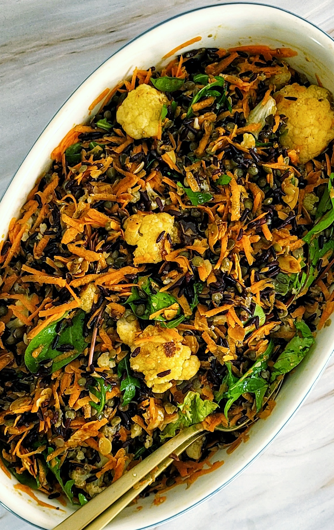 Wild Rice Salad with Lentils and Vegetables - the-balanced-plate
